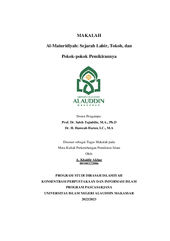 (PDF) Al Maturidiyah