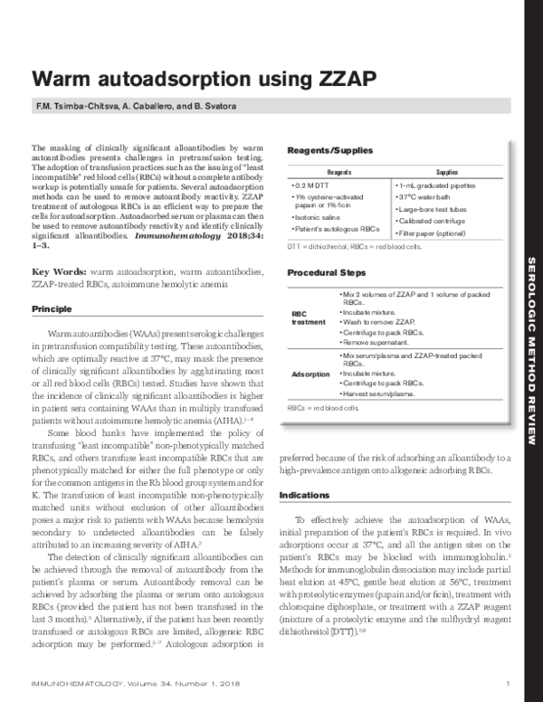 (PDF) Warm autoadsorption using ZZAP