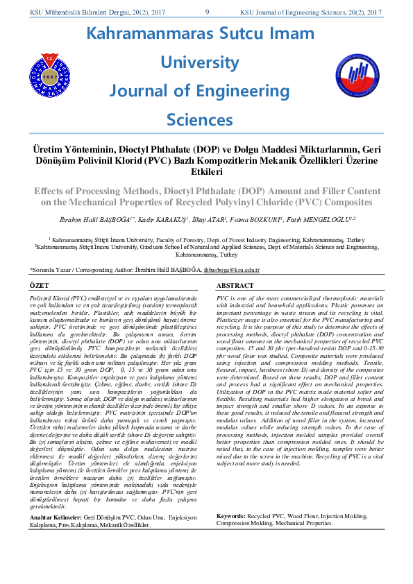 (PDF) Effects of Processing Methods, DOP Amount and Filler Content on the Mechanical Properties ...
