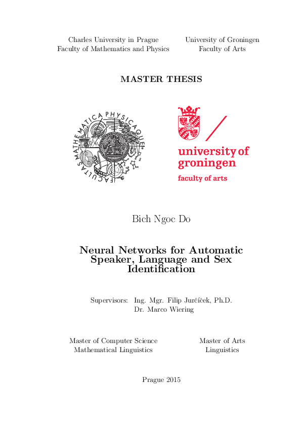Pdf Neural Networks For Automatic Speaker Language And Sex