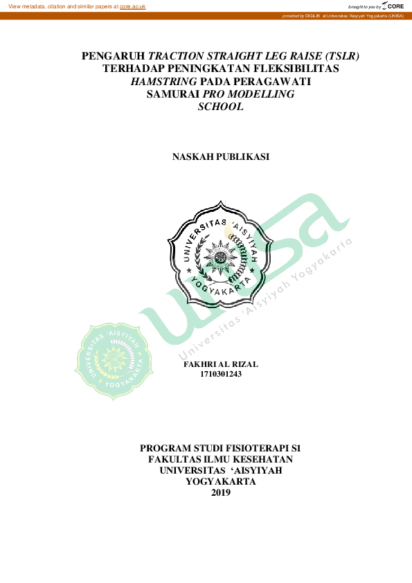 (PDF) Pengaruh Traction Straight Leg Raise (TSLR) Terhadap Peningkatan ...