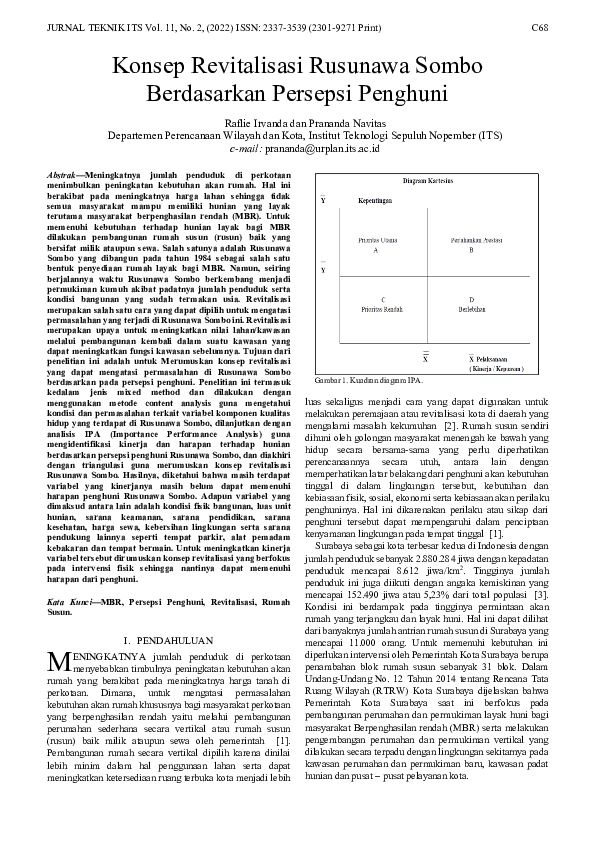 (PDF) Konsep Revitalisasi Rusunawa Sombo Berdasarkan Persepsi Penghuni