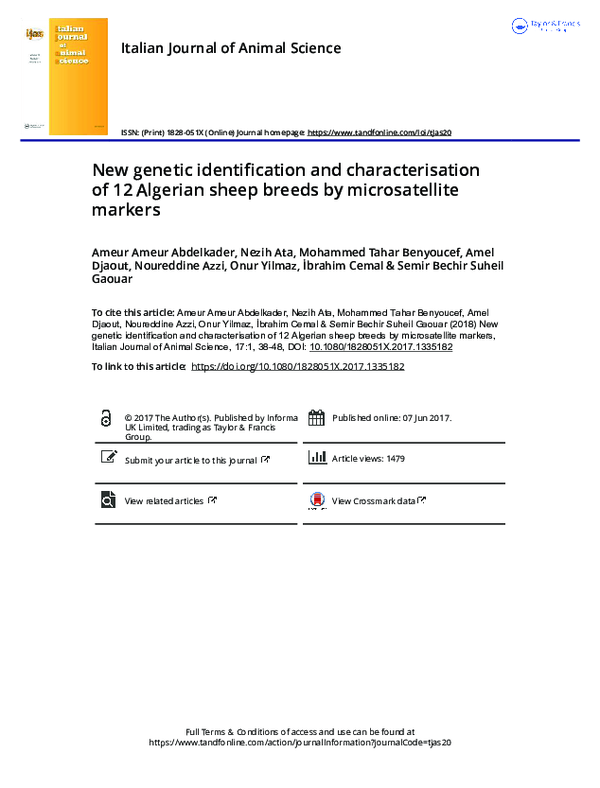 (PDF) New genetic identification and characterisation of 12 Algerian sheep breeds by ...