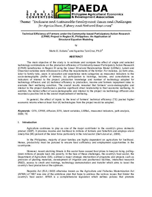 (PDF) CPAR ) Project in Region XI , Philippines : An Application of ...