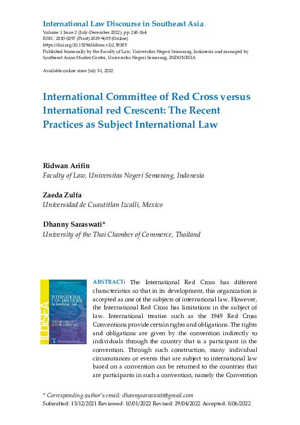 (PDF) International Committee of Red Cross versus International Red ...