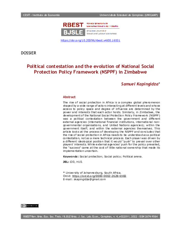 (PDF) Political contestation and the evolution of National Social ...