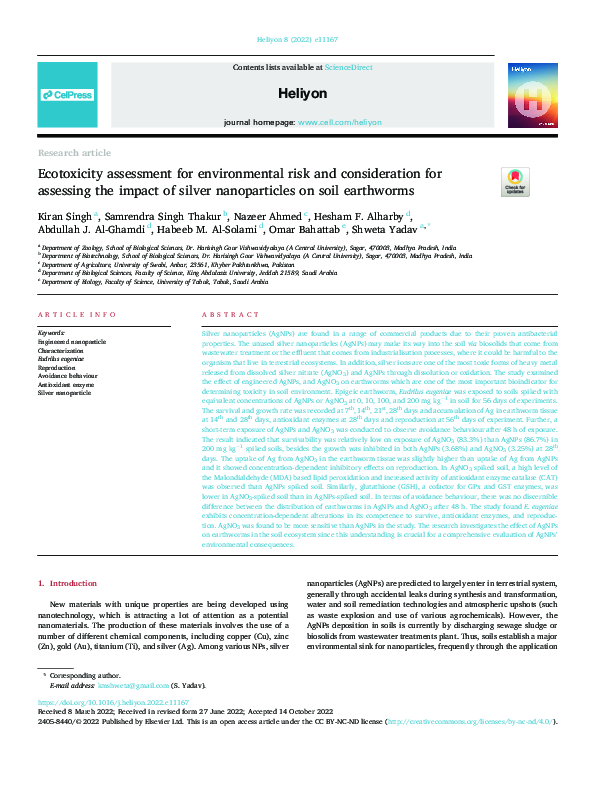 (PDF) Ecotoxicity assessment for environmental risk and consideration ...