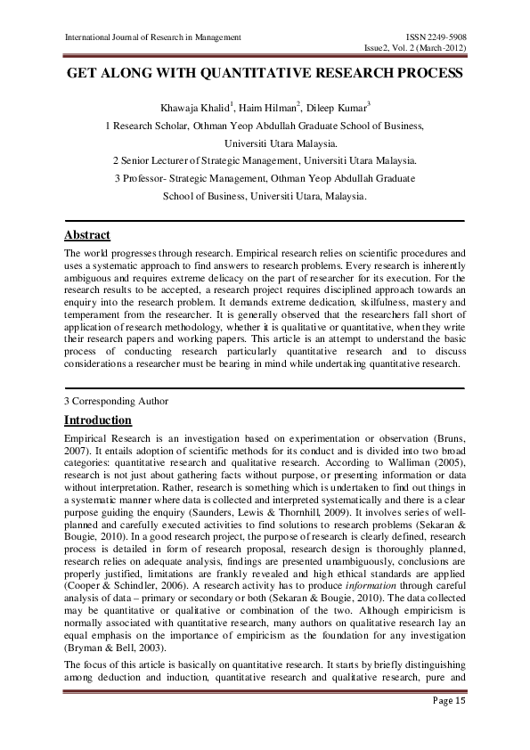 (PDF) Get along with quantitative research process