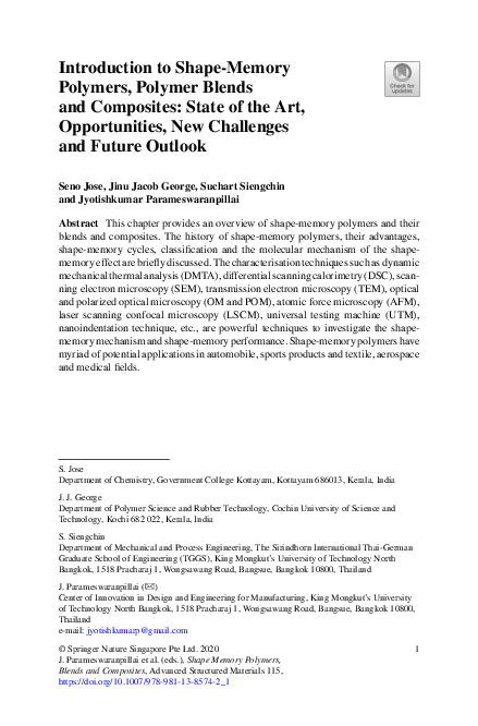 (PDF) Introduction to Shape-Memory Polymers, Polymer Blends and ...