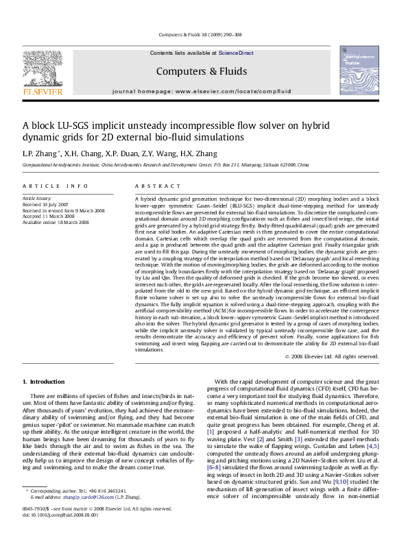 Pdf A Block Lu Sgs Implicit Unsteady Incompressible Flow Solver On Hybrid Dynamic Grids For 2d