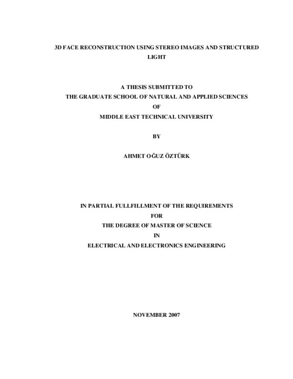 Pdf 3d Face Reconstruction Using Stereo Images And Structured Light