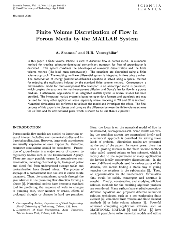 Pdf Finite Volume Discretization Of Flow In Porous Media By The