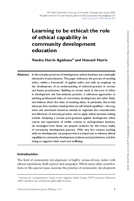 (PDF) Learning to be ethical: the role of ethical capability in ...