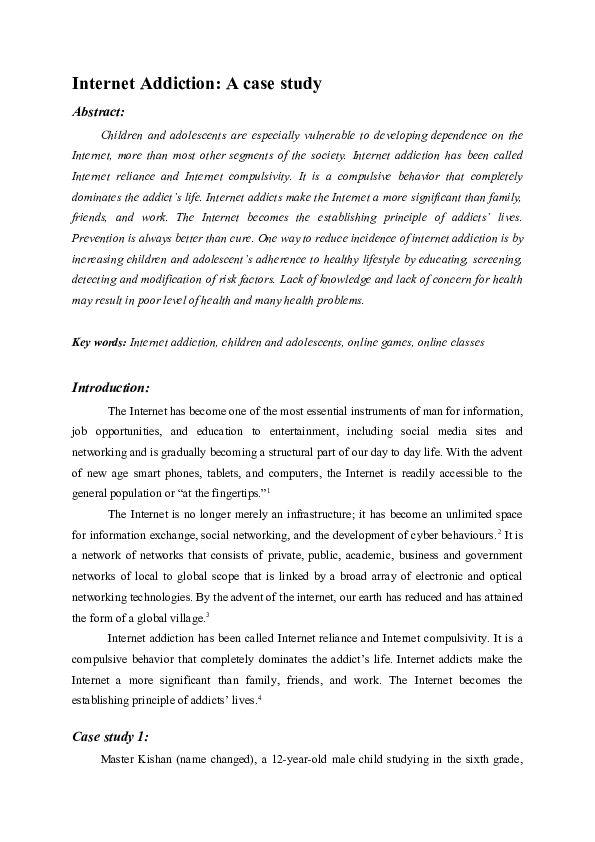 (DOC) Internet Addiction: A case study