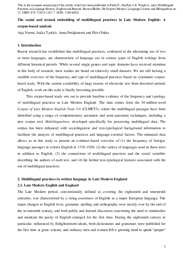 (PDF) 9. The social and textual embedding of multilingual practices in ...