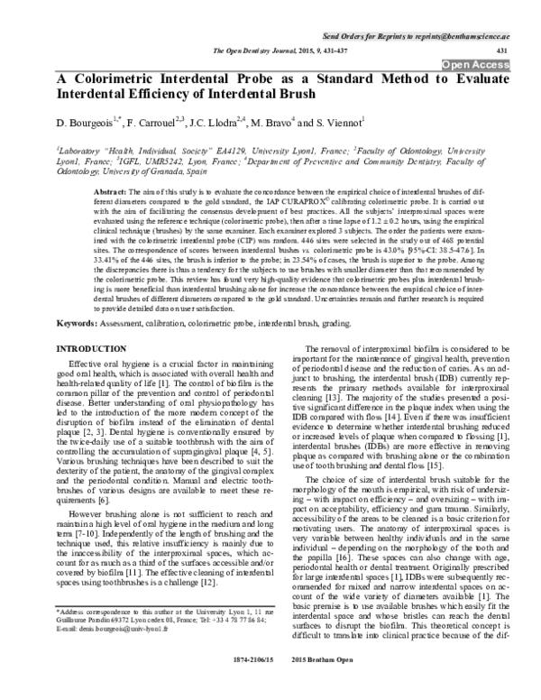 (PDF) A Colorimetric Interdental Probe as a Standard Method to Evaluate ...
