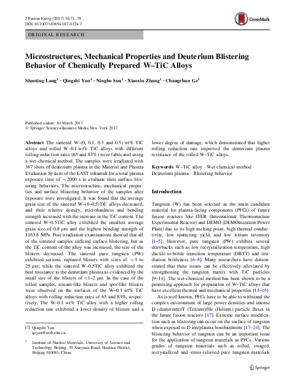 (PDF) Microstructures, mechanical properties, and degradation behaviors of heat-treated Mg-Sr ...