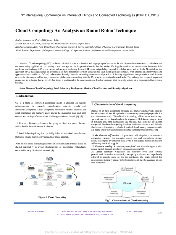 (PDF) Cloud Computing: An Analysis on Round Robin Technique