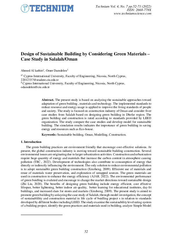 (PDF) Design of Sustainable Building by Considering Green Materials ...