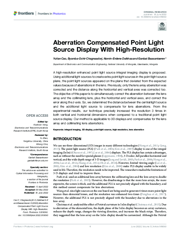 (PDF) Aberration Compensated Point Light Source Display With High ...