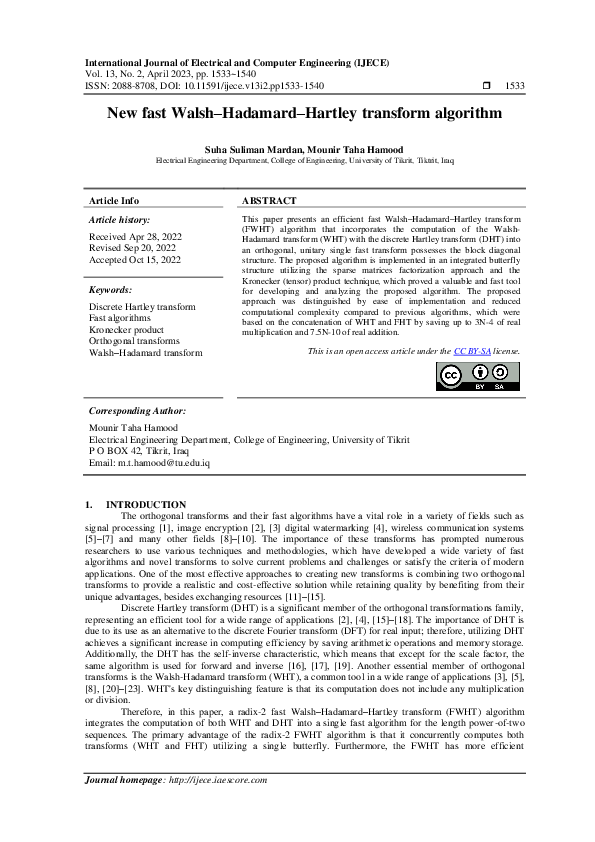 (PDF) New fast Walsh-Hadamard-Hartley transform algorithm