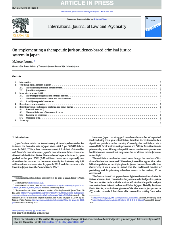 (PDF) On implementing a therapeutic jurisprudence-based criminal ...