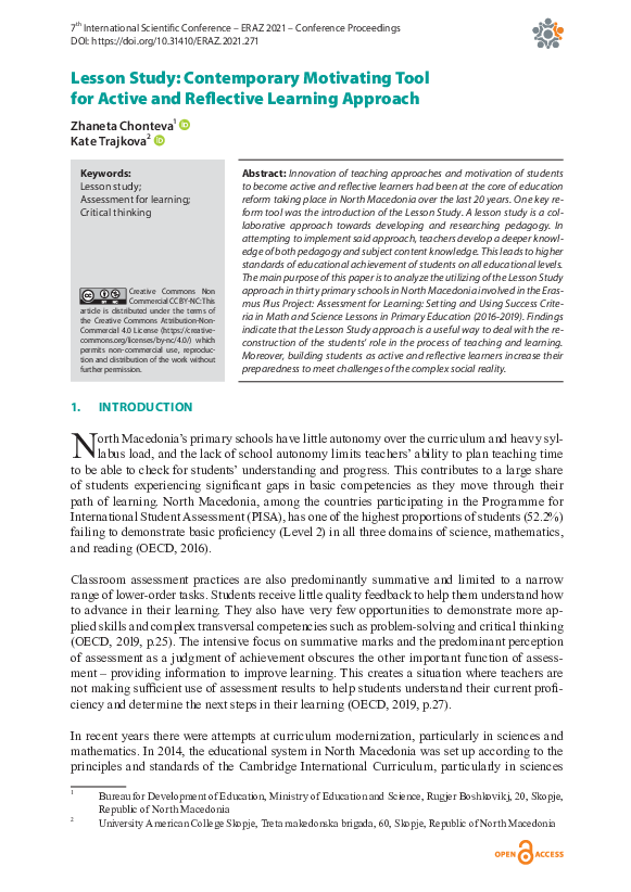 (PDF) Lesson Study: Contemporary Motivating Tool for Active and ...