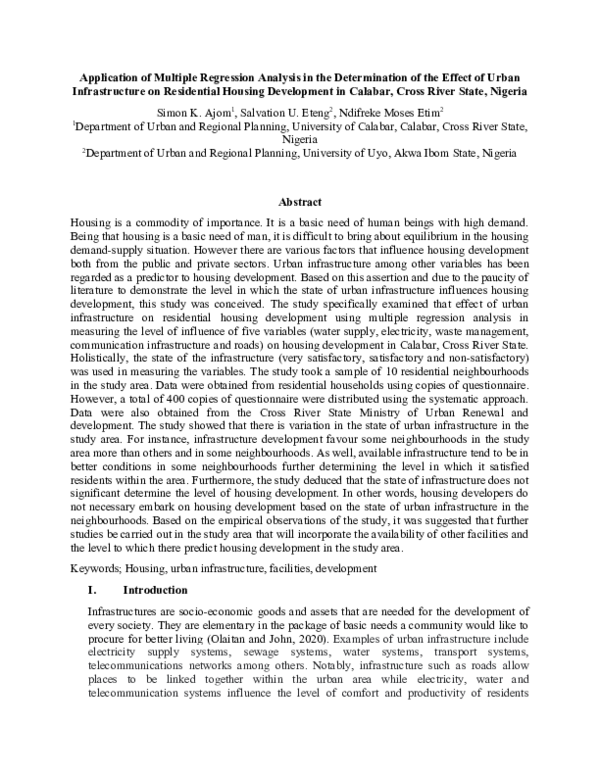 (DOC) Application of Multiple Regression Analysis in the Determination ...