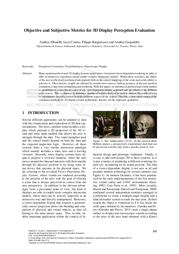 (PDF) Objective and Subjective Metrics for 3D Display Perception ... (PDF) Objective and Subjective Metrics for 3D Display Perception ...