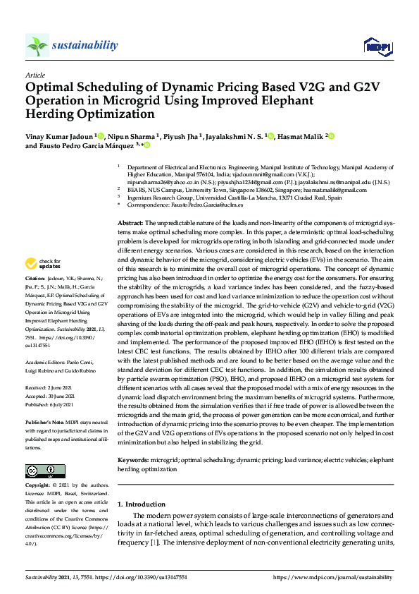 (PDF) Dynamic Pricing and EV Optimization in Microgrids