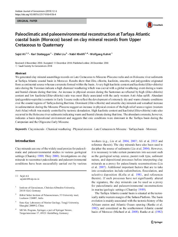 (PDF) Paleoclimatic and paleoenvironmental reconstruction at Tarfaya ...