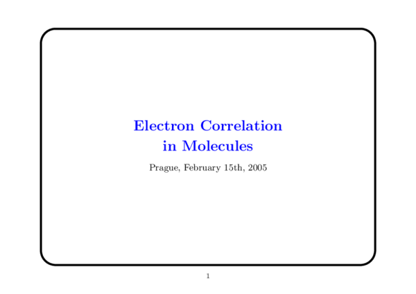 (PDF) Electron Correlation in Molecules | Jozef Noga - Academia.edu
