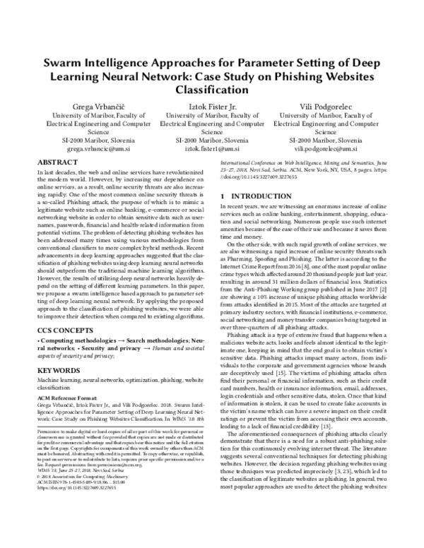 (PDF) Swarm Intelligence Approaches for Parameter Setting of Deep ...