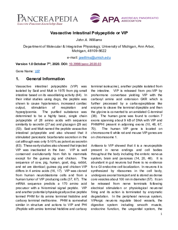 (PDF) Vasoactive intestinal polypeptide (VIP) | Kazuhiro Yamaguchi ...