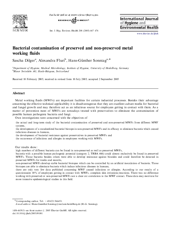 (PDF) Bacterial contamination of preserved and non-preserved metal ...