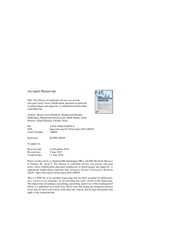 (PDF) The efficacy of asafoetida (Ferula assa-foetida oleo-gum resin ...