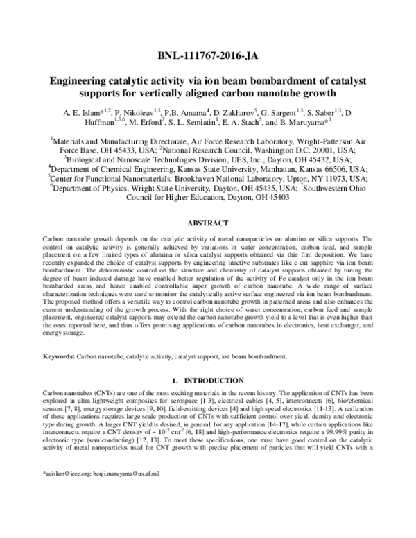 (PDF) Engineering catalytic activity via ion beam bombardment of ... (PDF) Engineering catalytic activity via ion beam bombardment of ...