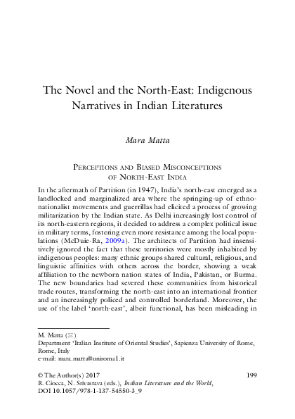 (PDF) The Novel and the North-East: Indigenous Narratives in Indian ...