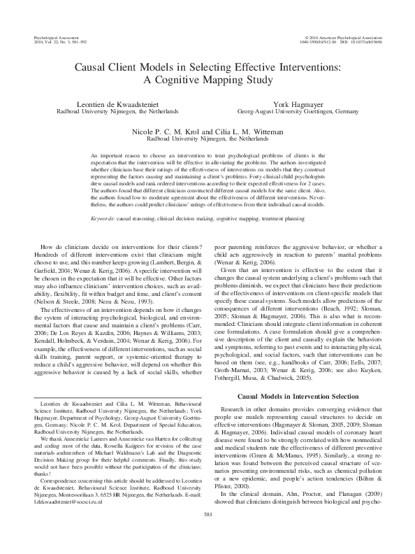 (PDF) Causal client models in selecting effective interventions: A ...