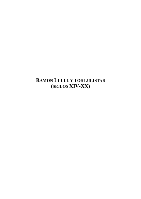 (PDF) A Lullist Contribution to the Formalist Literature of the ...