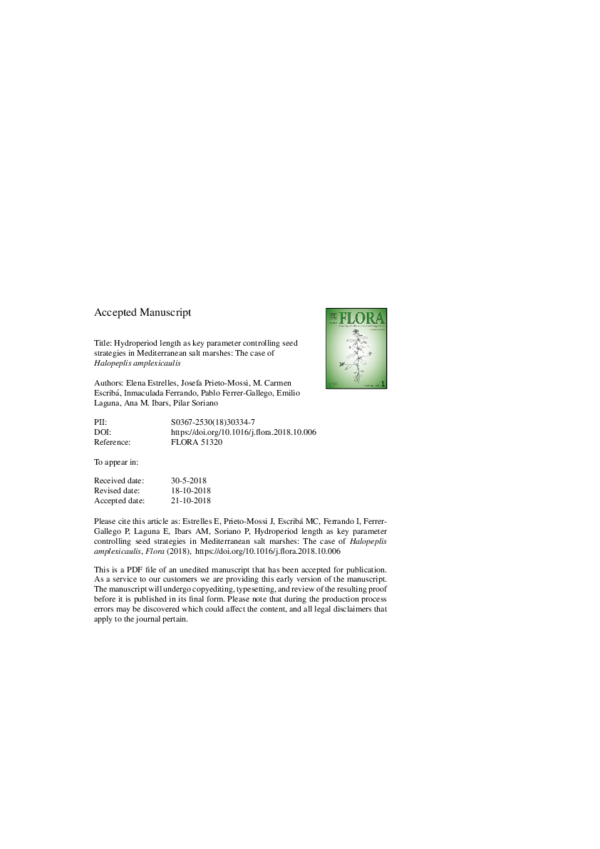 (PDF) Hydroperiod's Influence on Seed Strategies in Halopeplis