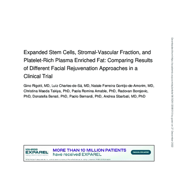 (PDF) Expanded Stem Cells, Stromal-Vascular Fraction, and Platelet-Rich ...