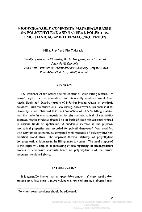 (PDF) Biodegradable Composite Materials Based on Polyethylene and ...