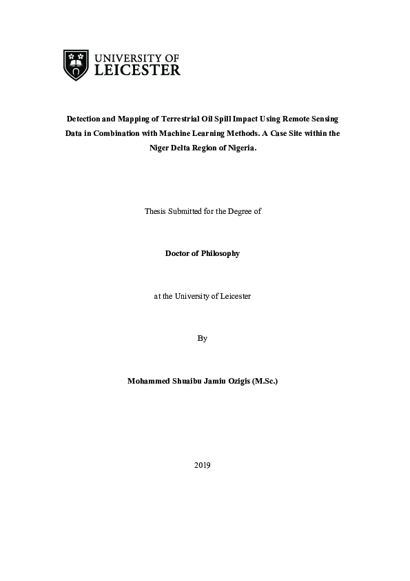 Pdf Detection And Mapping Of Terrestrial Oil Spill Impact Using Remote Sensing Data In