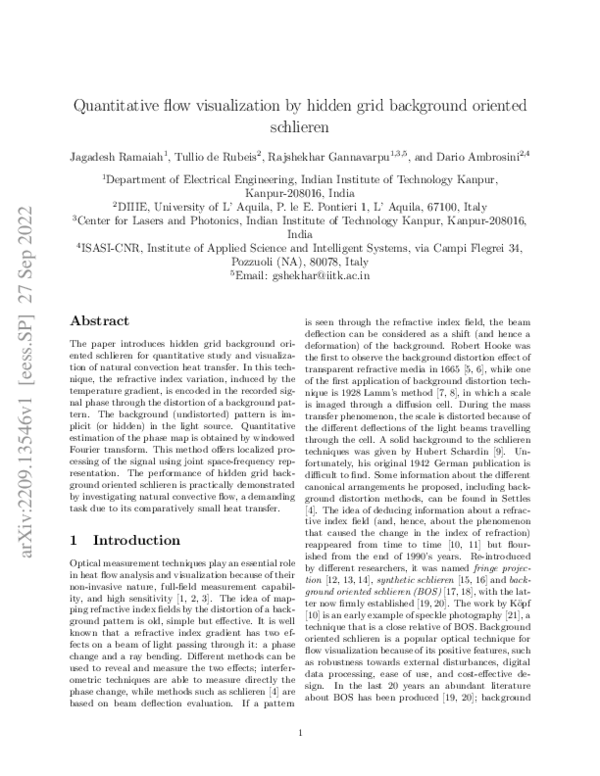 Pdf Quantitative Flow Visualization By Hidden Grid Background Oriented Schlieren