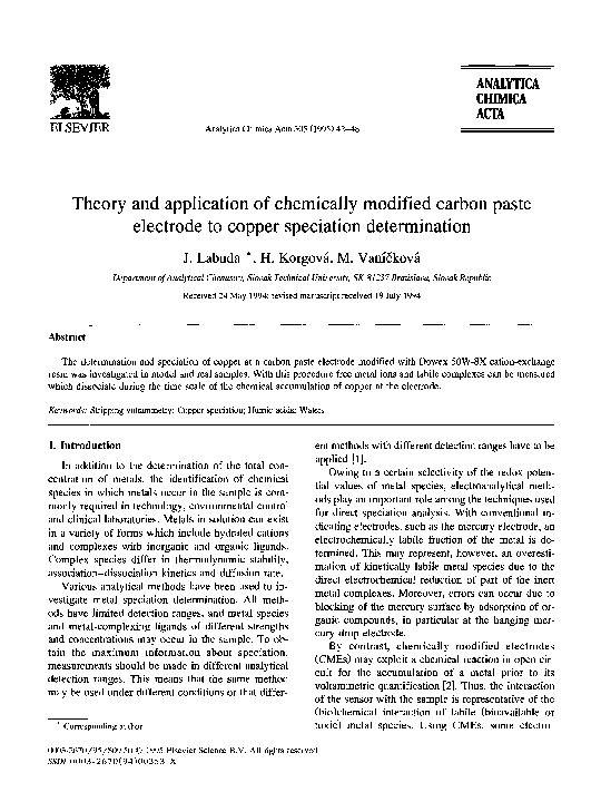 (PDF) Theory and application of chemically modified carbon paste ...