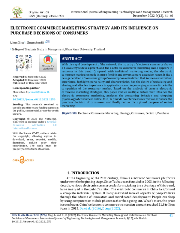 (PDF) ELECTRONIC COMMERCE MARKETING STRATEGY AND ITS INFLUENCE ON ...