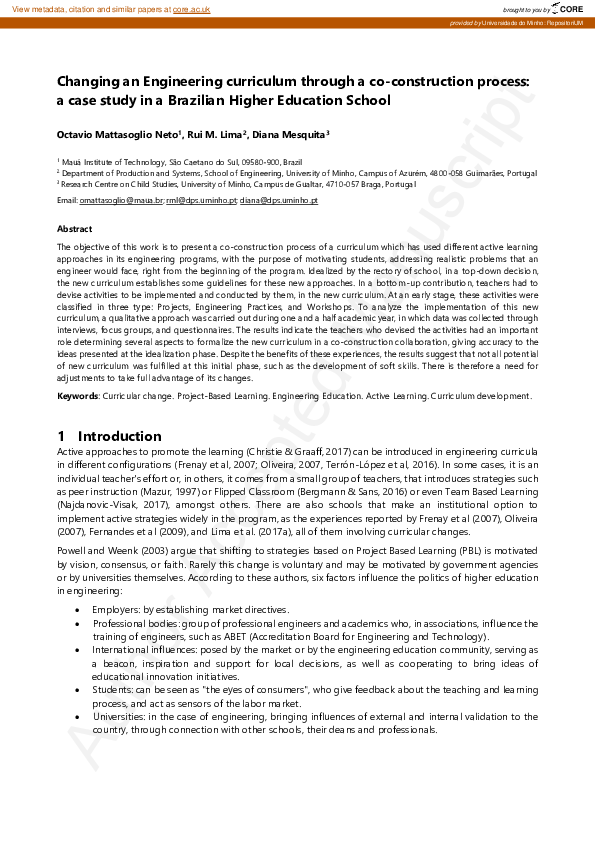 (PDF) Changing an engineering curriculum through a co-construction ...