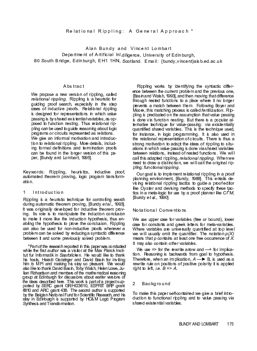 (PDF) Relational rippling: a general approach