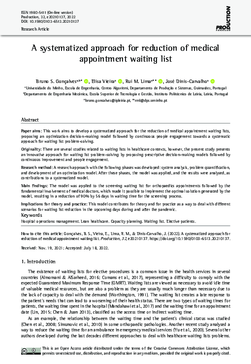 (PDF) A systematized approach for reduction of medical appointment ...